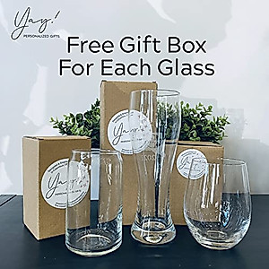 Yay! Personalized Gifts Never Too Far To Wine Together Customizable Wine Glass - Long Distance Friendship Gift, Moving Away Gift or Housewarming Gift (20oz Stemless Wine)
