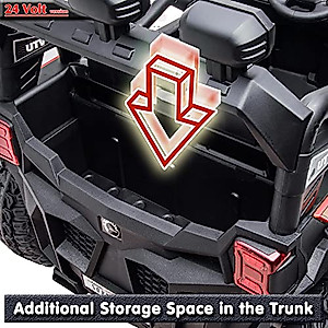 sopbost 2023 Kids Ride On Car 24V Battery Powered 4 Wheeler 2x2/4x4 Motorized Ride On UTV with Parent Remote Ride On Toys, 4 Spring Absorbers, Red