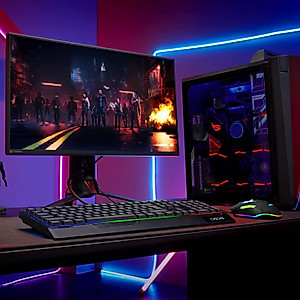 Gaming Keyboard and Mouse,CHONCHOW Full Size Computer Keyboard RGB Backlit USB Wired Keyboards&Gaming Mouse 3200DPI&Mousepad 3in1 for PC Laptop Desktop PS4 Xbox