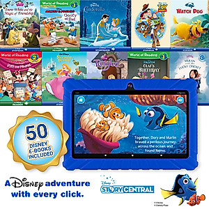 Contixo Kids Tablet V8, 7-inch HD, Ages 3-7, Toddler Tablet with Camera, Parental Control - Android 11, 16GB, WiFi, Learning Tablet for Children, 50+ Disney Storybooks Apps and Kid-Proof Case, DkBlue