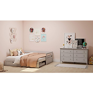 Alaterre Furniture Jasper Twin to King Extending Day Bed with Storage Drawers, Dove Gray
