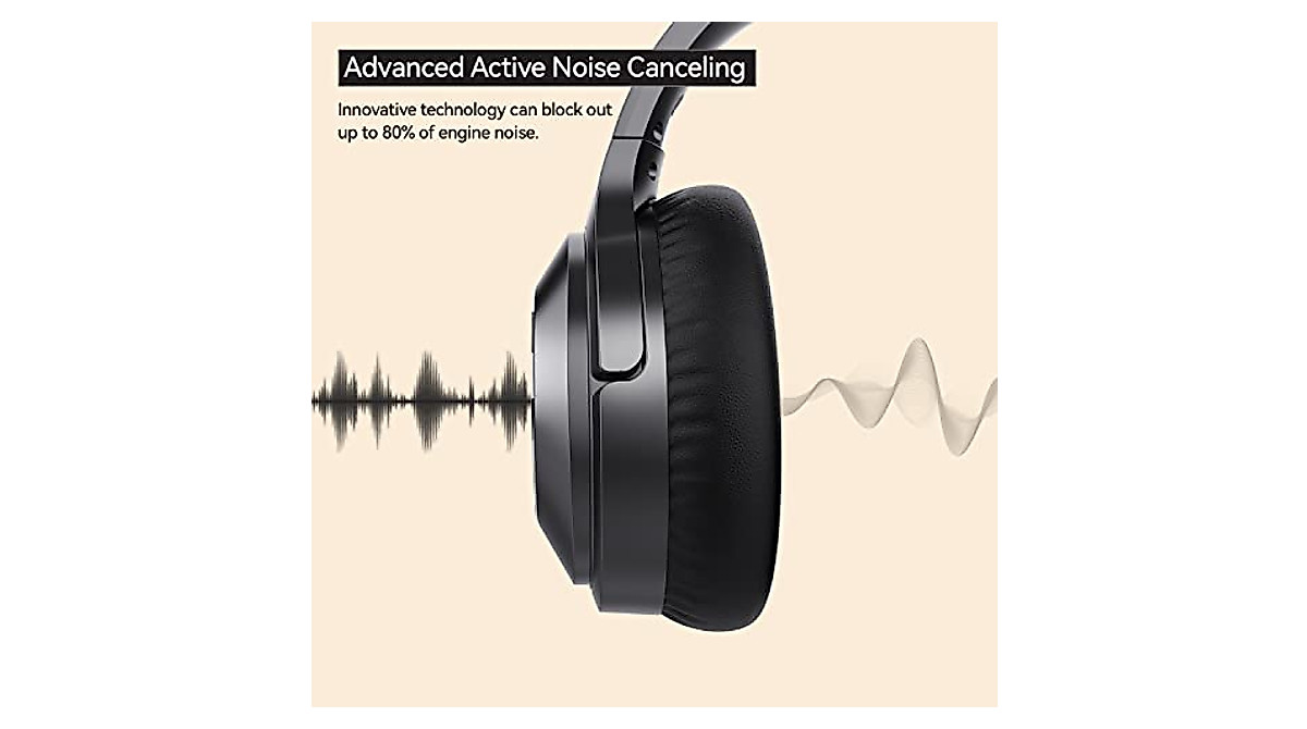 Noise Cancelling Headphones Over Ear - Bluetooth Wireless ANC Headphones