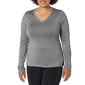 Hanes womens O9309 athletic shirts, Black Heather, Small US