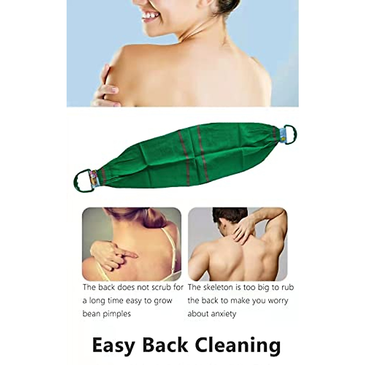 LeapLife Exfoliating Back Scrubber, Body Back Scrubber Towel for Shower, Bath Wash Scrub Cloth Washcloth Washer for Men Women Exfoliation, Body Scrubbing Brush Exfoliator 500D