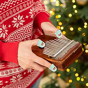 MILISTEN 2pcs Soft Kalimba Finger Protector, Kalimba Silicone Finger Fingertip Protectors, Kalimba Thumb Protector, Guitar Thumb Picks Finger Sleeve for Beginners Starters Kids Adult, Green