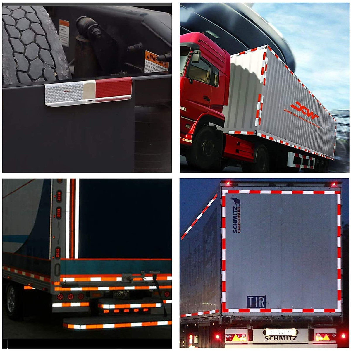 Harciety Reflective Safety Tape 2In x 32Ft, DOT-C2 Red/White Reflector Strip Outdoor for Trailers Cars Trucks High Visibility Conspicuity Tape