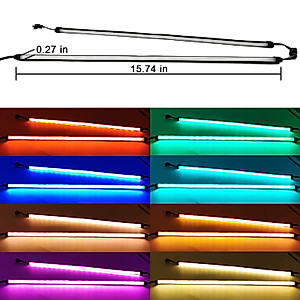 airgoo NEON RGB LED Strip for PC, 48 LEDs 2 x 15.7inch RGB Strips for for Motherboards 12V 4Pin RGB LED Header, Easy to Install with 12 pcs Strong Magnetic Brackets