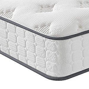 Twin XL Mattress, Vesgantti 10 Inch Hybrid XL Twin Mattress in a Box, Extra Long Twin Innerspring Mattress with Gel Memory Foam and Pocket Coils Spring, Tight Top Series Medium Firm Feel