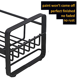 kaileyouxiangongsi Sponge Holder with Drain Pan - Kitchen Sink Organizer - Sink Caddy Holder - Sink Tray - Soap Holder - Stainless Steel (Black)