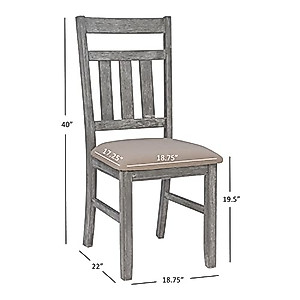 Powell Turino Dining Set, Grey Oak Finish, 6 Chairs