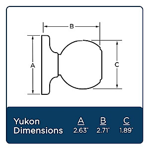 WEISER Lock GAC12 Y 15 MS Yukon Dummy Knob, Satin Nickel