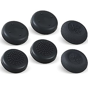 9CDeer Performance Joystick Analog Stick Thumb Grips Set of 6 Standard Compatible with Xbox Series X/S Xbox One, Switch Pro Controller Black