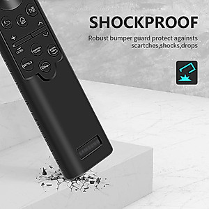 Silicone Protective Case Cover for Newest Samsung Smart TV Solar Cell Remote Control 2022,for Samsung BN59-01385 BN59-01386 BN59-0139 Frame Remote Battery Back Covers Skin Holder Sleeve-Black