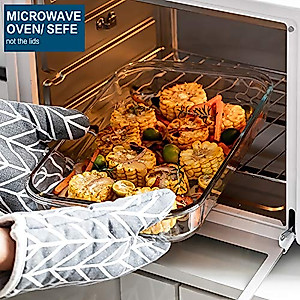 M MCIRCO 24 Pcs Glass Food Storage Containers with Lids, 8 Pcs Glass Baking Dish Set with Lids, Fridge, Microwave, Oven, Dishwasher Friendly, For Cooking, Baking