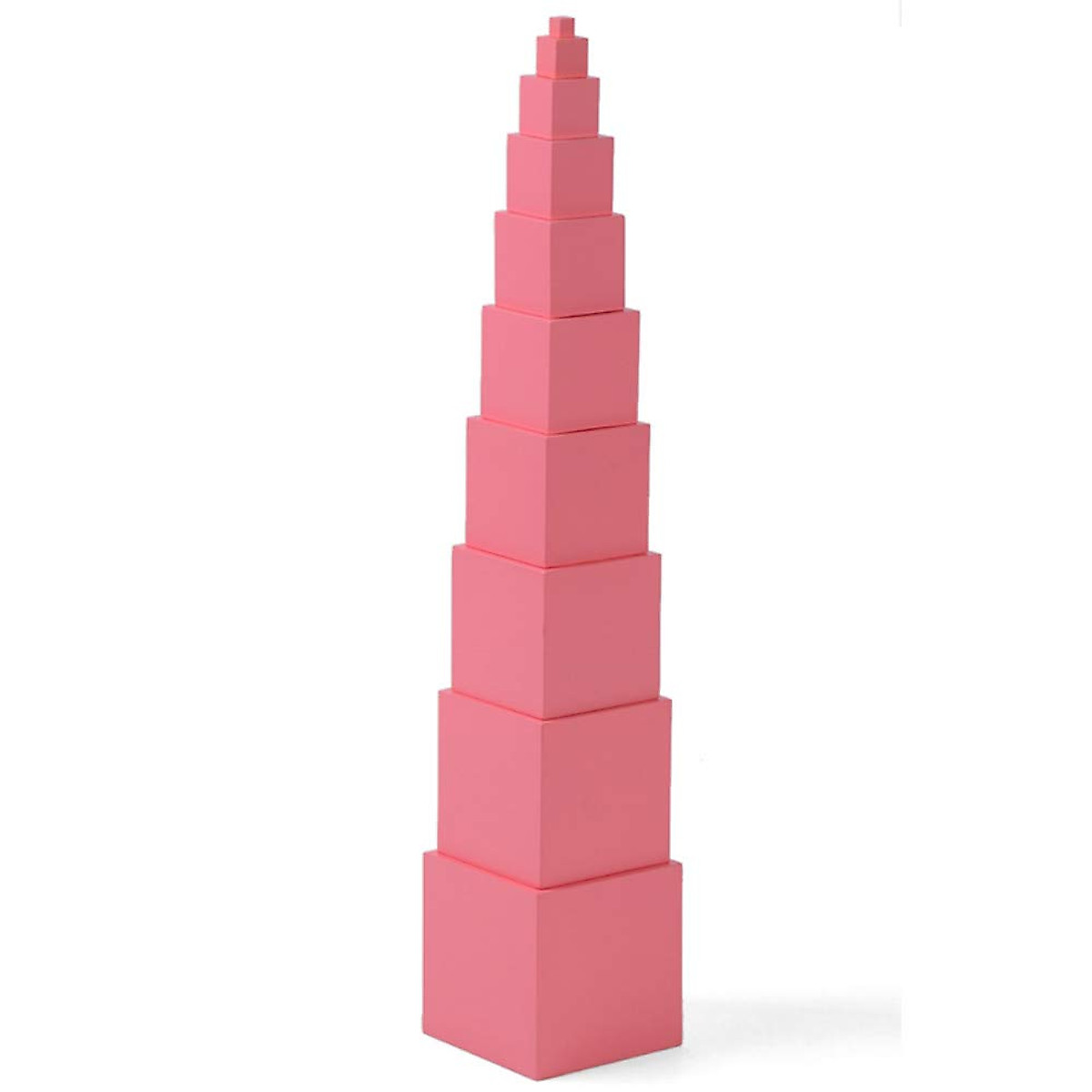 DANNI Preschool Children Math Teaching Aids Montessori Professional Pink Tower Without Stand 1 cm to 10 cm Early Childhood Education Toy