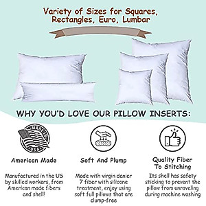 Pillowflex Synthetic Down Pillow Insert - 14x20 Down Alternative Pillow, Lumbar Pillow Insert for Sham - Back Pillow, Travel Size Pillow - Polyester Neck Pillow - 1 Decorative Pillow Form