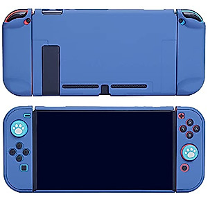 Dockable Case for Nintendo Switch - COMCOOL 3 in 1 Protective Cover Case for Nintendo Switch and Joy-Con Controller with Screen Protector and Thumb Grips - Pacific Blue