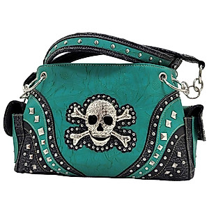 BHW SKULL WOMENS HANDBAGS SKULL WOMENS WALLET AND HANDBAGS (43-BLACK-BAG-ONY)