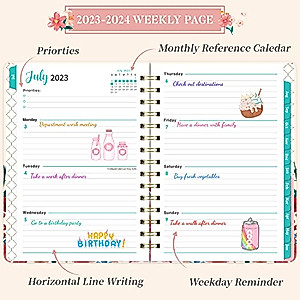 Planner 2023-2024 - 2023-2024 Planner, July 2023 - June 2024, Weekly & Monthly Planner 2023-2024 with Monthly Tabs, 6.4" x 8.5", Inner Pocket, Thick Paper, Colorful Flower