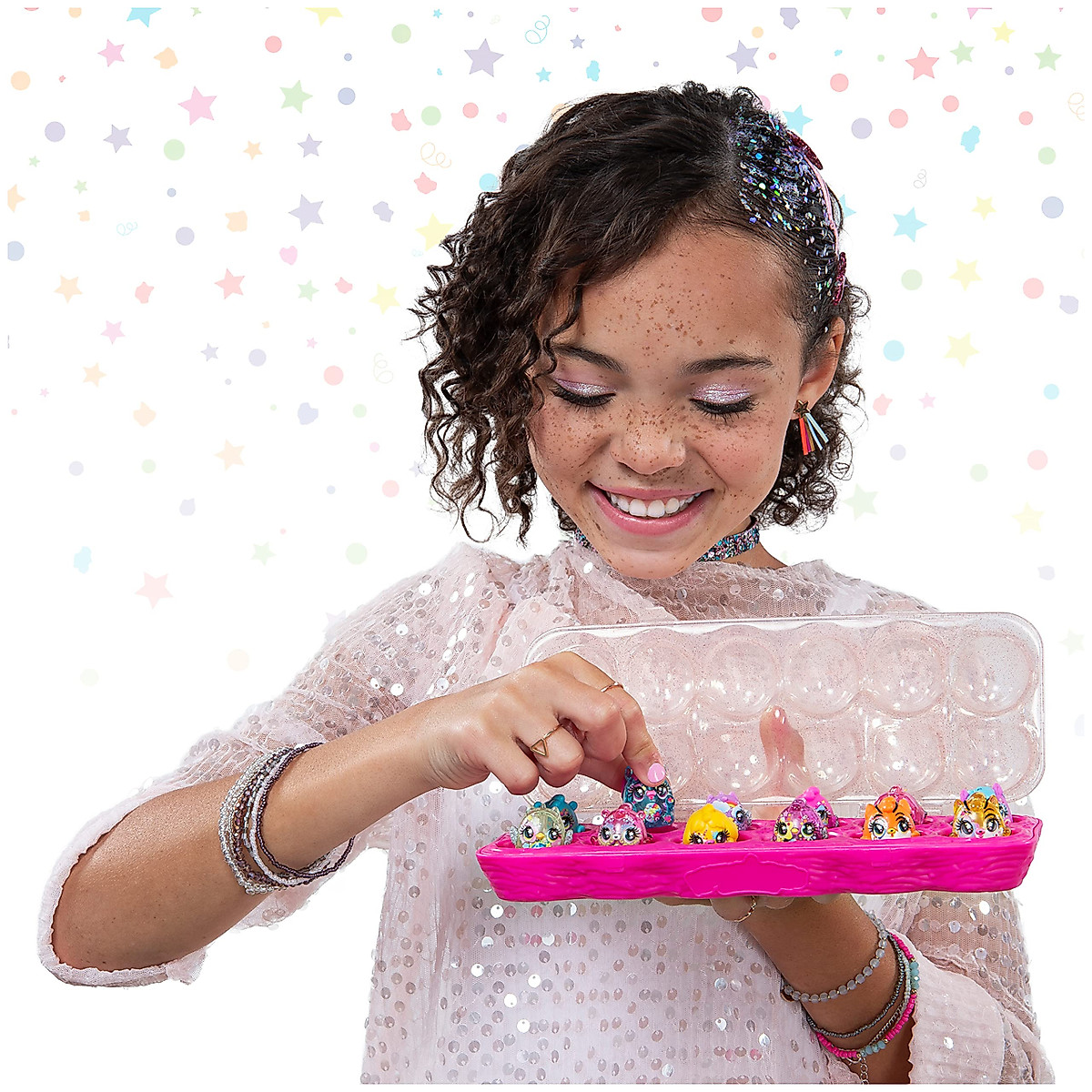 Hatchimals CollEGGtibles, Limmy Edish Glamfetti 12-Pack Egg Carton with 12 Exclusive