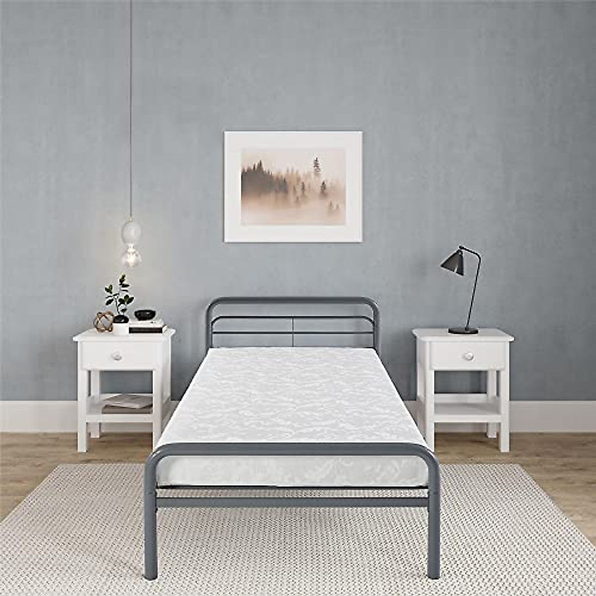 DHP Carter 6 Inch Twin Mattress with Thermobonded Core and Jacquard Cover, White