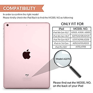 LAVO-TECH Bluetooth Keyboard Case with Touchpad for iPad 9th 8th 7th Gen, iPad Air 3rd, iPad Pro 10.5", Wireless Smart Keyboard Case Auto Sleep/Wake Function 360° Full Protection Cover