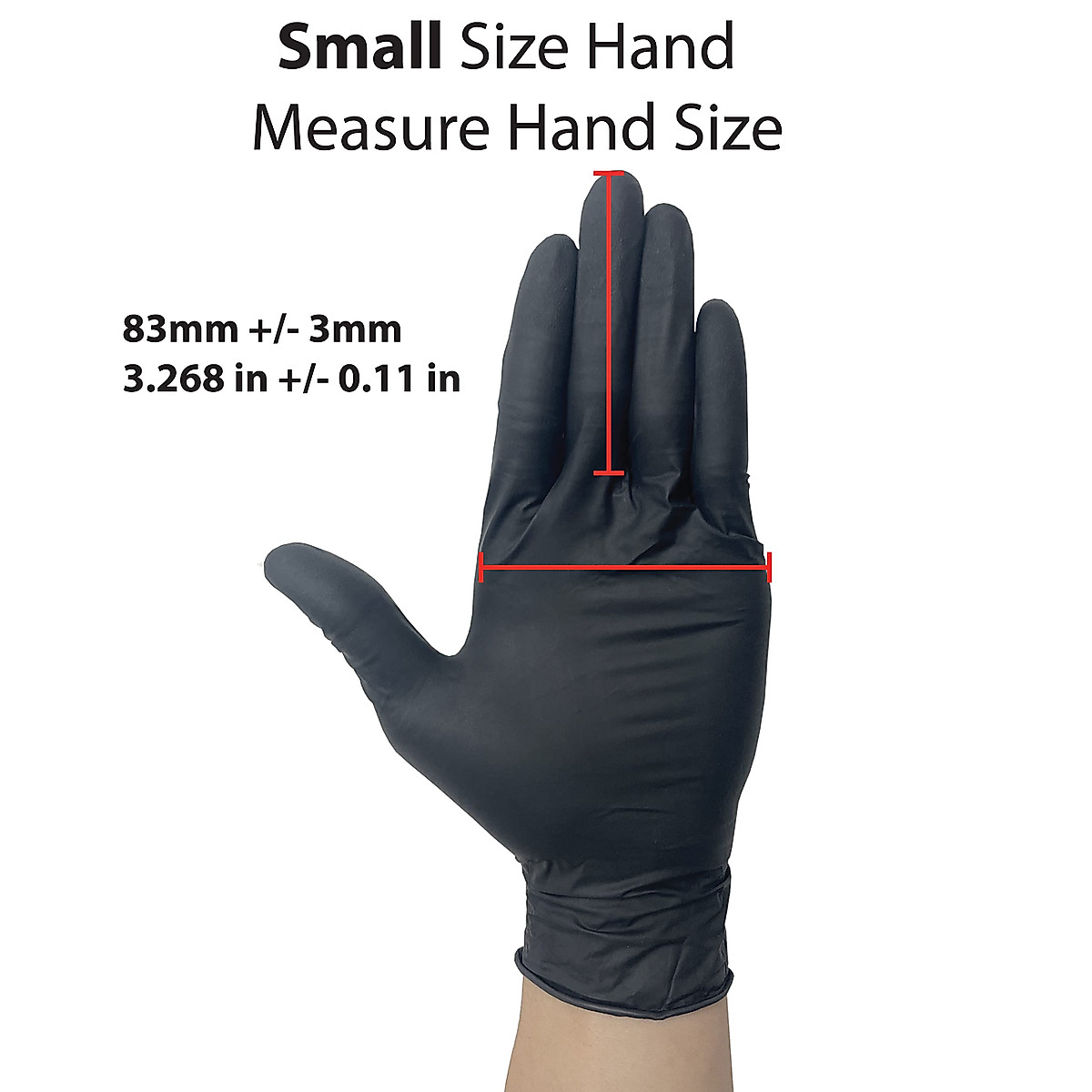 Infi-Touch Lite & Tough Black Nitrile Glove, 3.5-Mil, Lite Duty, Powder Free (Small, 100 Gloves)