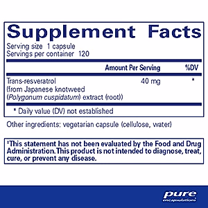 Pure Encapsulations Resveratrol | Supplement to Support Cardiovascular, Cognitive, and Cellular Health* | 120 Capsules