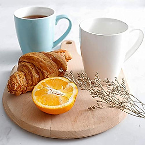 Sweese Porcelain Coffee Mugs - 16 Ounce - Set of 6, Cups for Latte, Hot Tea, Cappuccino, Mocha, Cocoa, 601.001 White