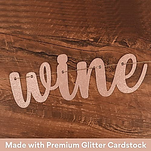 Party101 Rose Gold Glitter Banner - Bridal Shower Decorations - Bachelorette Party Decorations Favors & Supplies - Wedding Shower Decorations - Engagement Brunch Bridal Shower Decor (Pre-strung Signs)