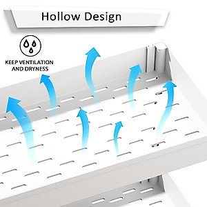 NOTHEIA Storage Cart 2-Tier, Bathroom Organization Slide Out Cart, Laundry Room Organization and Storage Utility Cart, Snack Cart with Wheels Thin Space Solutions Between Washer and Dryer, White