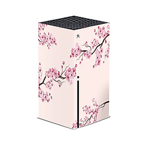 TACKY DESIGN Japanese Cherry Blossom peach skin Compatible for xbox series x skin & TWO controller skin, Xbox x sticker Premium Vinyl 3M Decal Full wrap, xbox Cover