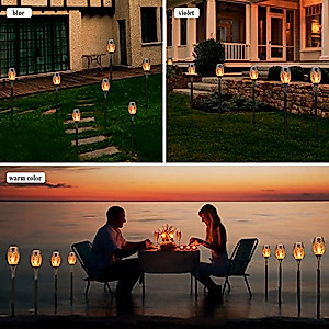FAISHILAN 14 Pack Large Solar Flame Flickering Torch Solar Outdoor Lights LED Waterproof Solar Flame Light Torches Landscape Torch Solar Powered LED Light for Outside Pathway Yard Dusk to Dawn