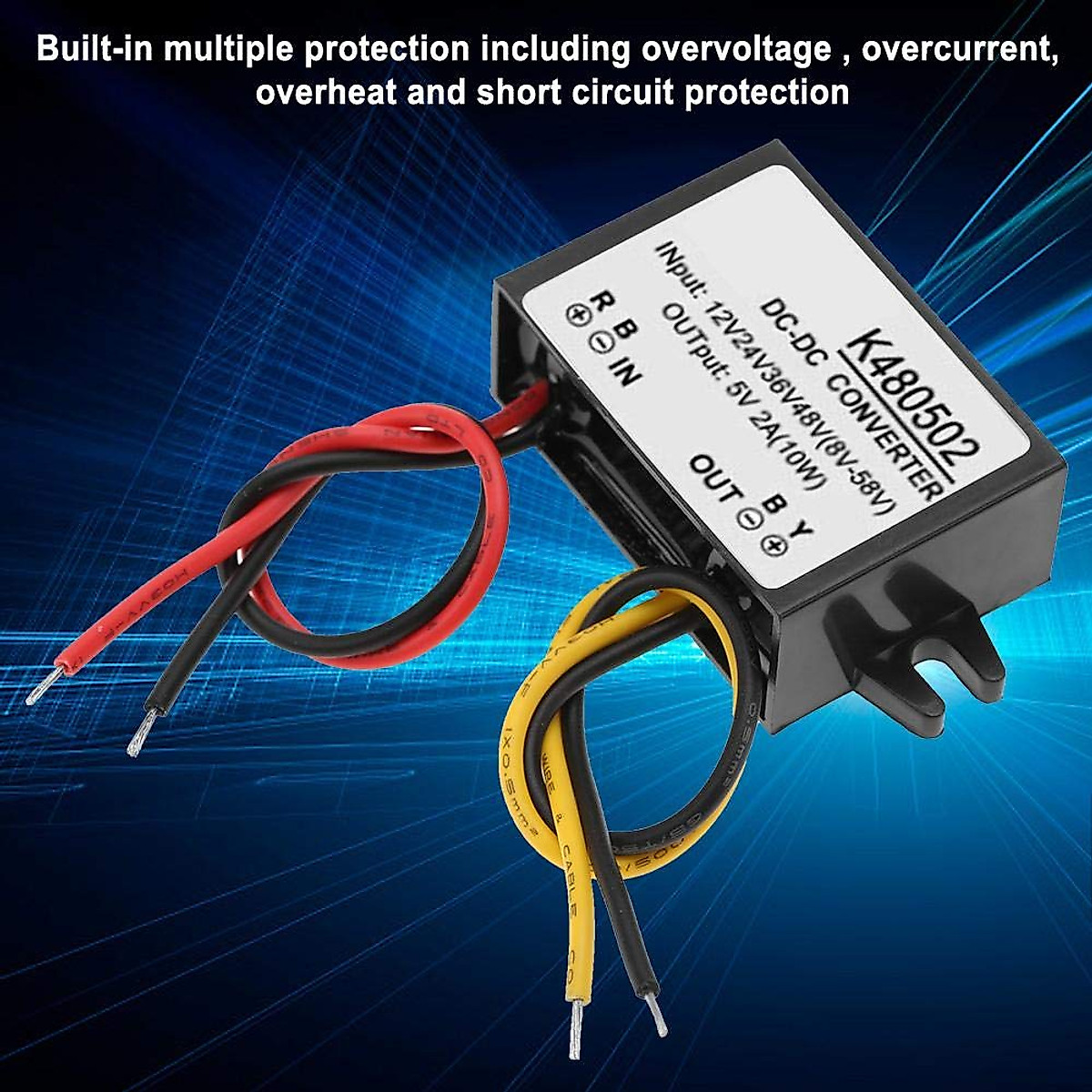 DC-DC Converter 48V Step-Down to 5V 2A Buck Converter Waterproof Power Supply Transformer Voltage Module