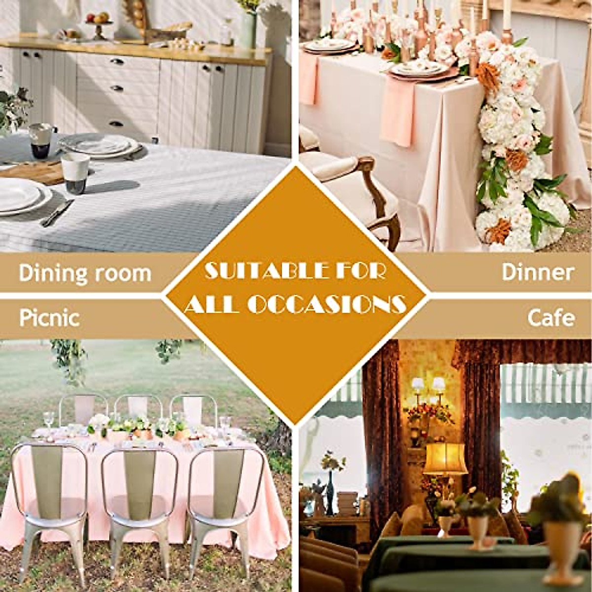 BALCONY & FALCON Washable Linen Rectangular Tablecloth, Waterproof, Oil-Proof, Crease-Proof and Dust-Proof Tablecloth, Used for Gatherings, Restaurants, Kitchens, Banquets (Olive, 55 * 70inch)