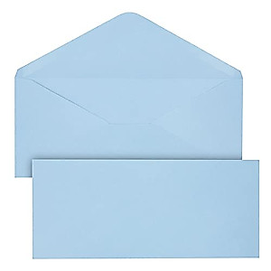 96-Pack #10 Colored Business Envelopes for Checks, Invoices, Mailing Letters, Invitations, Announcements, Office Supplies, Gummed Seal, 6 Pastel Colors (4-1/8 x 9-1/2 in)