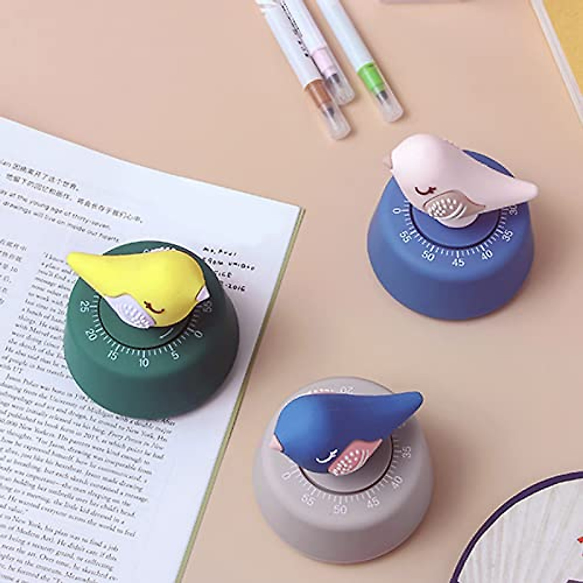 Cooking Timer 60-Minute Loud Ring ABS Small Bird Wind Up Clock Alarm Kitchen Accessories Cooking Timer