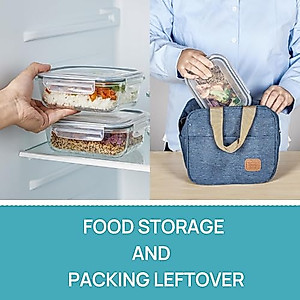 Vtopmart 10Pack 22oz Glass Food Storage Containers with Lids, Meal Prep Containers, Airtight Lunch Containers Bento Boxes with Snap Locking Lids for Microwave, Oven, Freezer and Dishwasher