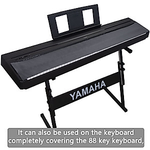 Mooson Piano Keyboard Anti-Dust Cover High Technology Fabric Key Cover Cloth Fit For Upright Piano, Electric Piano & Grand piano (Dark blue) (Black)