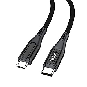 FEMORO USB C to Micro USB Cable, 3 Feet Micro USB to USB C Cable, 480Mbps OTG Braided Short Type C to Micro USB Cable, Compatible for MacBook Pro, Galaxy S22 S21 S10, Pixel 5 4 3 2, Kindle, LG, HTC