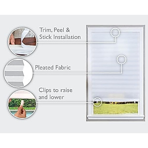 Redi Shade No Tools Original Light Filtering Pleated Fabric Shade White, 36 in x 72 in, 1 Pack
