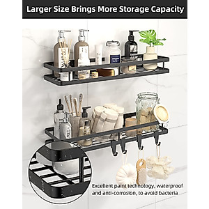 Couwilson Spice Rack Organizer Wall Mounted 15.7in 2 Pack Hanging Seasoning Spice Organizer Shelf, Spice Rack storage for Cabinet or Wall Mount with 4 Strong Hooks, for Kitchen, Bathroom