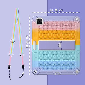 XZC iPad Pro 12.9 Case 2022/2021/2020/2018 Heavy Duty Shockproof Cover for iPad Pro 12.9 Inch 6th Generation 2022 / 5th Gen 2021 / 4th Gen 2020 / 3rd Gen 2018 (Rainbow 2)