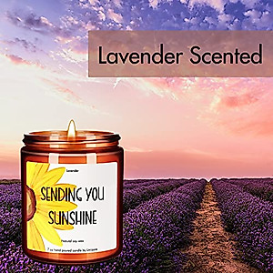 Sending You Sunshine Candles, Valentines Christmas Gifts, Get Well,After Surgery, Cancer,Feel Better, Condolence,Sympathy, Cheer Up, Sunflower Birthday Gifts for Friends Men (7oz)
