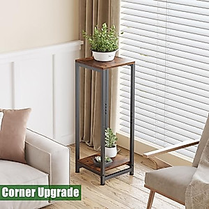 VonDream Tall Plant Stands Indoor, 2 Tier Pedestal Stand, Corner Plant Stands for Indoor Plants Multiple, Small Side Table for Indoor Plants, Tall Plant Table