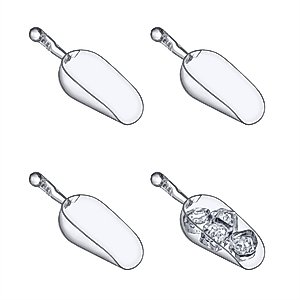 Amazing Abby - Elsa - 5-Ounce Plastic Ice Scoops (Set of 4), Plastic Utility Scoops, BPA-Free, Food-Grade, Shatter-Proof, Good for Kitchen and Restaurant, Perfect for Home and Commercial Use