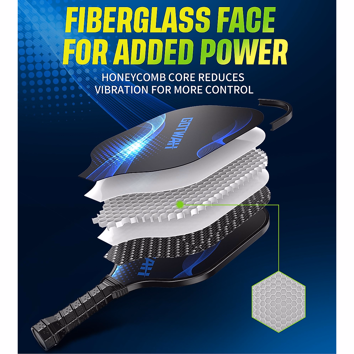 GOTWAH Pickleball Net System with 4 Lightweight Fiberglass Pickleball Paddles & Balls Outdoor Portable Pickleball Set with Net 22FT Regulation Size Weather Resistant for Badminton Driveway Backyard