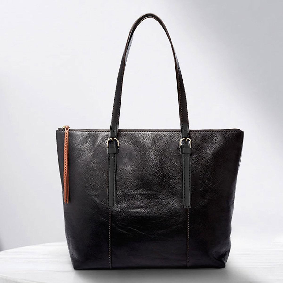 Semetall PU Leather Purse Handles 2 Pcs 65cm to 71cm Adjustable Shoulder Strap Black Purse Straps, Shoulder Strap Replacement for Crossbody