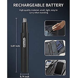 Ginity Ear and Nose Hair Trimmer,2024 Painless Eyebrow & Nose Hair Trimmer for Men Women,Rechargeable Trimmer with IPX7 Waterproof,Dual Edge Blades Clipper for Easy Cleansing Travel Size