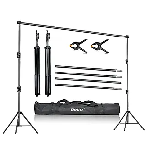 EMART Photo Video Studio 9.2 x 10ft Heavy Duty Background Stand Backdrop Support System Kit with Carry Bag for Photography